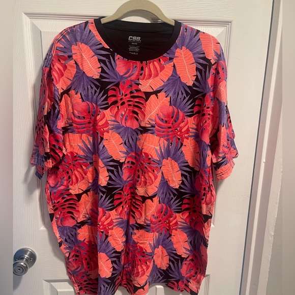 csg | Shirts | Euc Csgmens Neon Pink Purple Tropical Palm Leaf Short ...